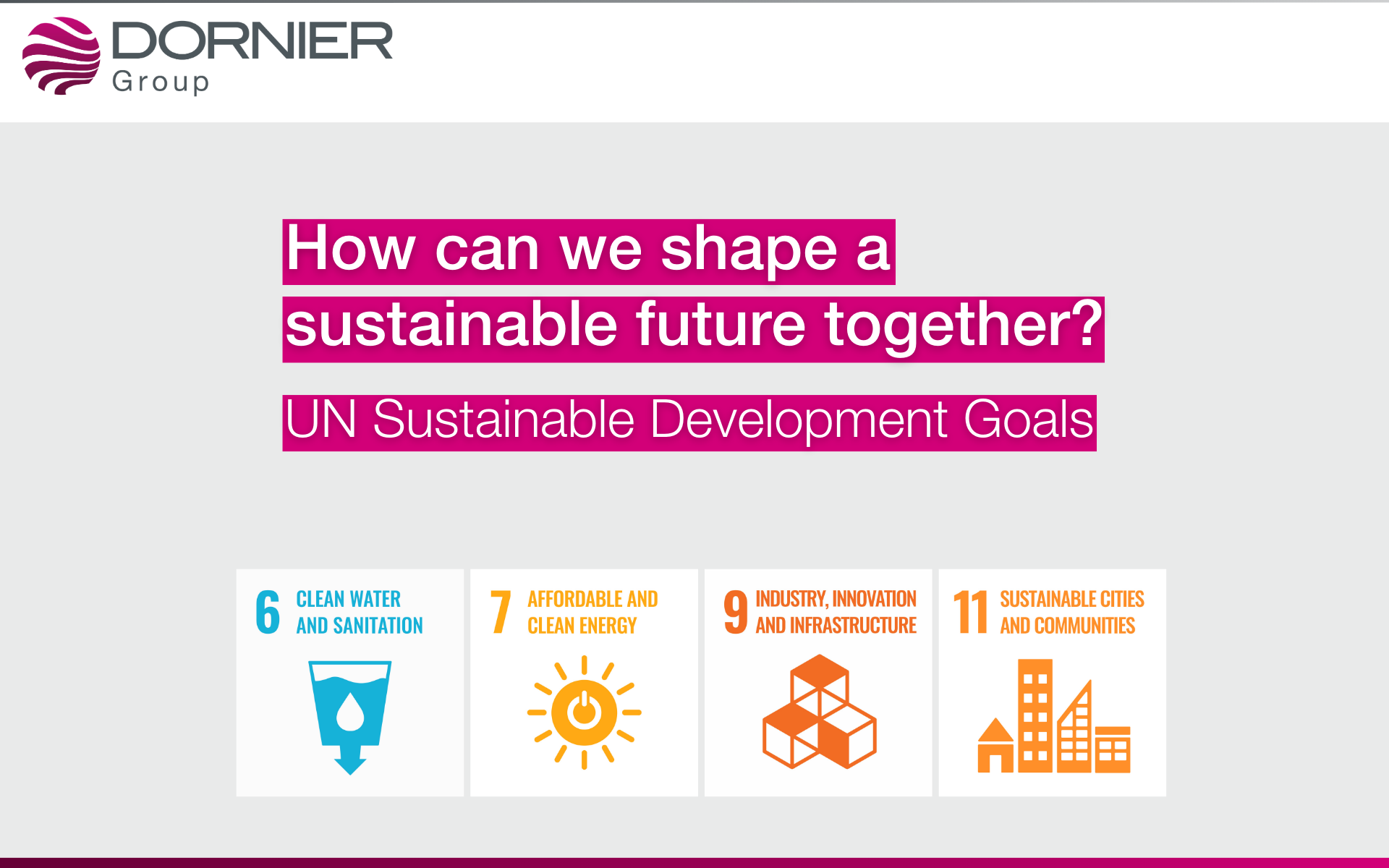 UN Sustainable Development Goals - Intro - Dornier Group